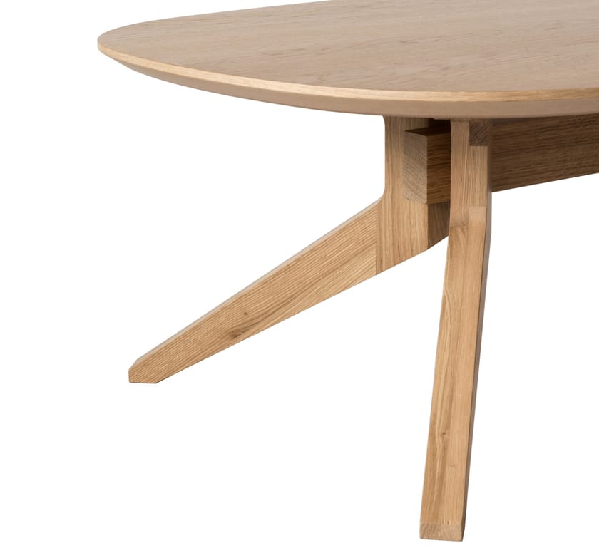 CROSS Oval oak coffee table By Case | design Matthew Hilton