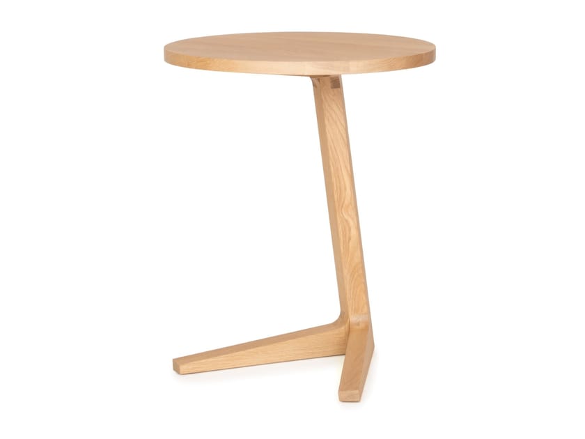 CROSS Round oak side table By Case | design Matthew Hilton