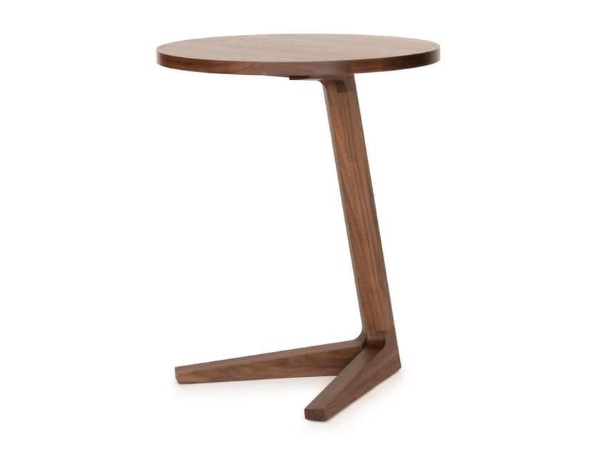 CROSS Round walnut side table By Case | design Matthew Hilton
