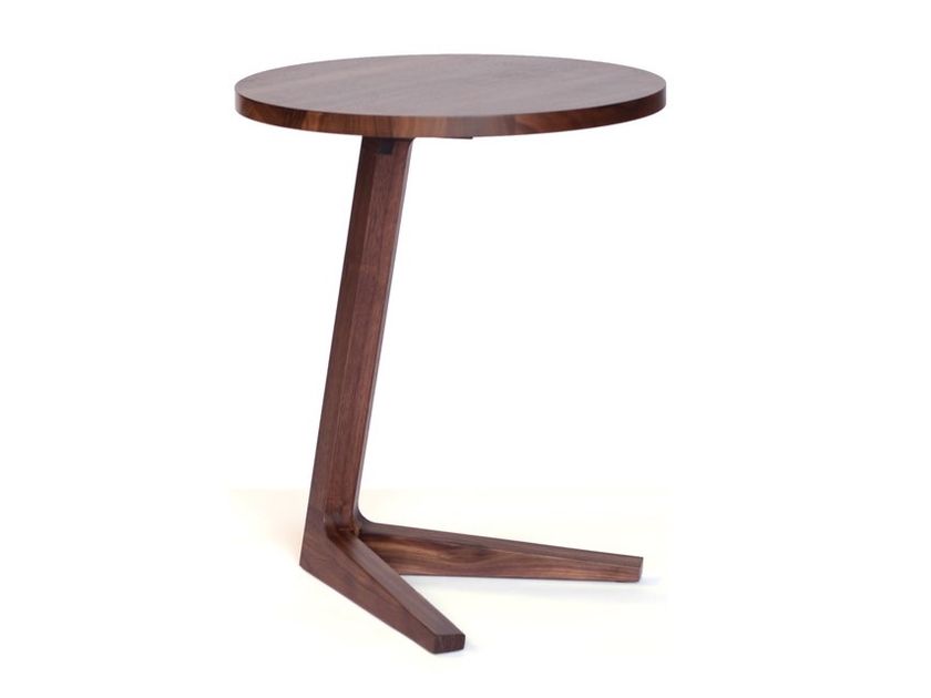 CROSS Round walnut side table By Case | design Matthew Hilton