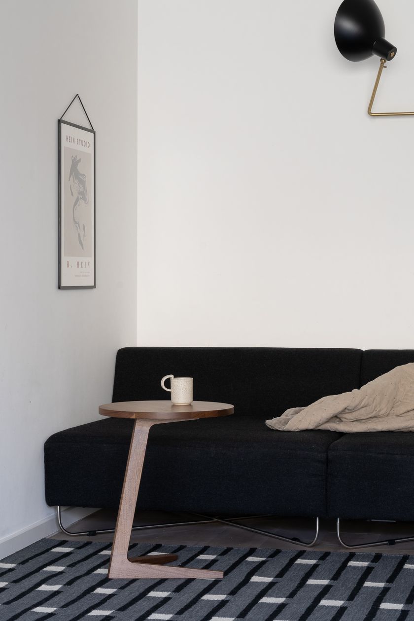 CROSS Round walnut side table By Case | design Matthew Hilton