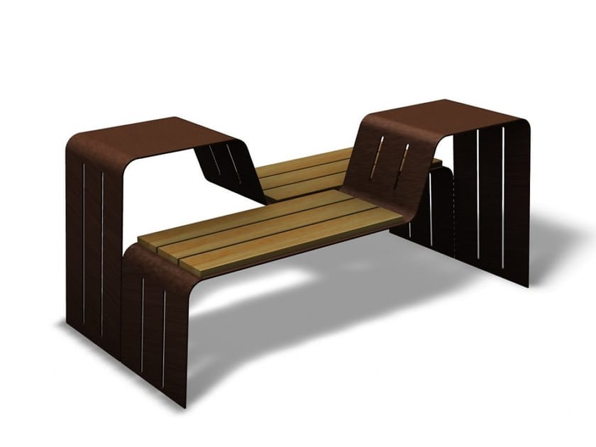 CRYOU | Steel and wood Bench By Euroform W