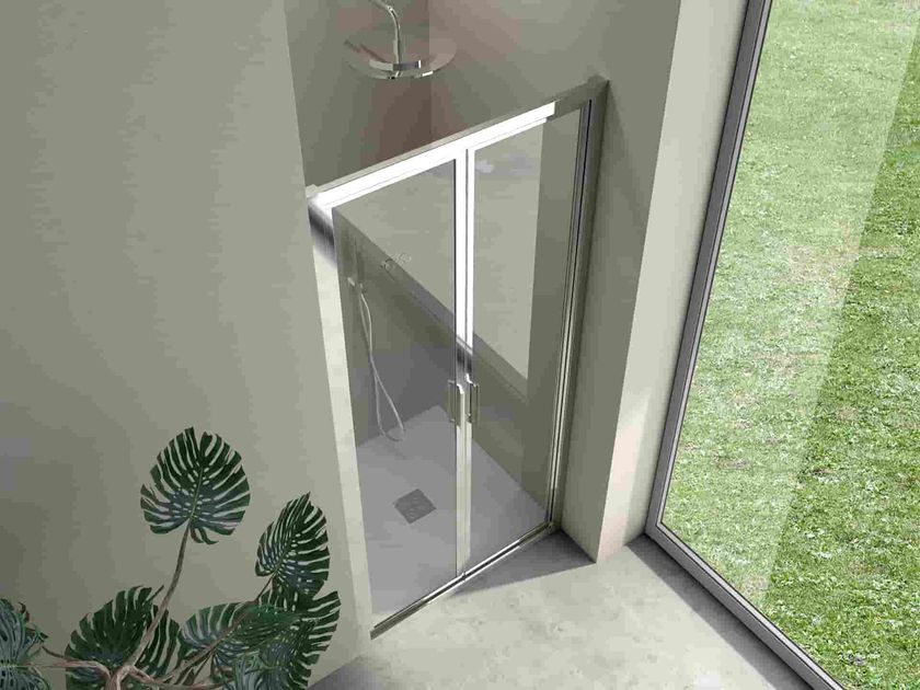 GIULIA N.2B Niche glass and aluminium shower cabin with pivot door By ...