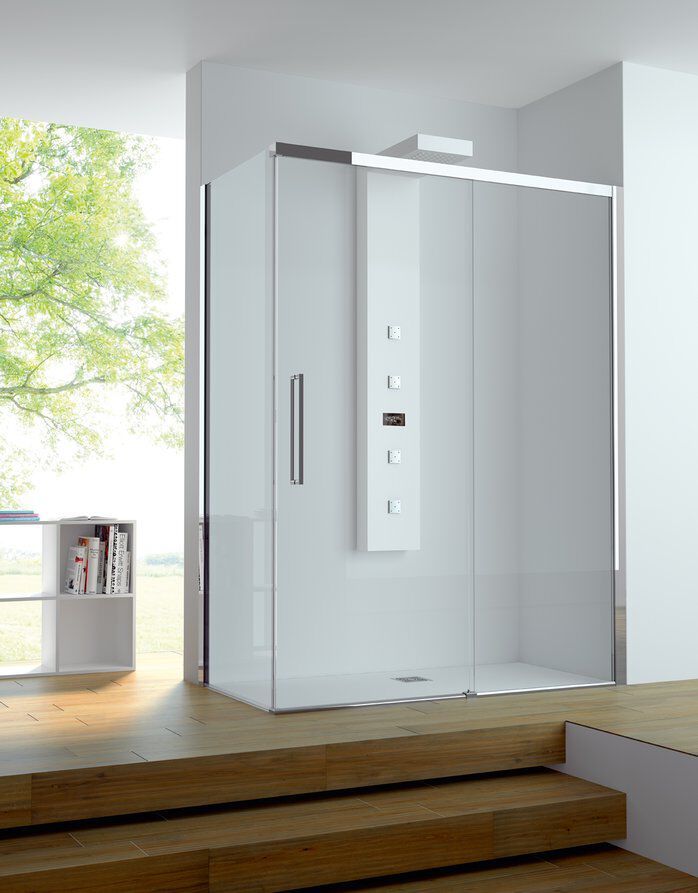 LIA A.FS+L Box doccia angolare in alluminio e vetro con porta ...