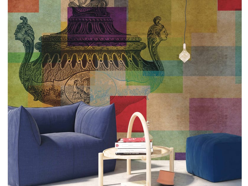Patchwork vinyl wallpaper CT1.05 By YO2 design Konstantinos Charilaou