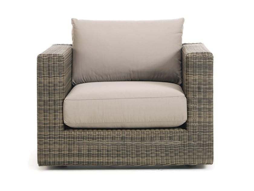 CUBE Ethimo EtWick® garden armchair with armrests By Ethimo