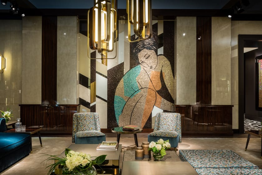 CUBE Square multi-layer wood pouf By Sicis