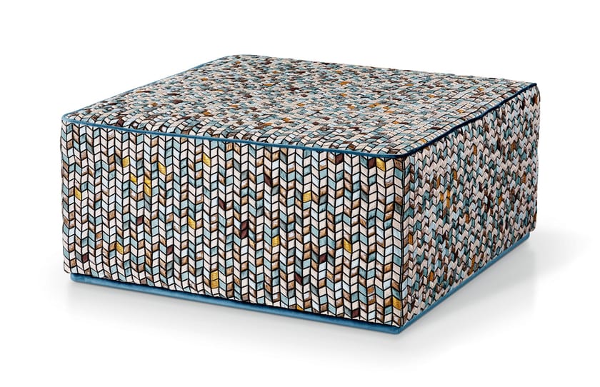 CUBE Square multi-layer wood pouf By Sicis