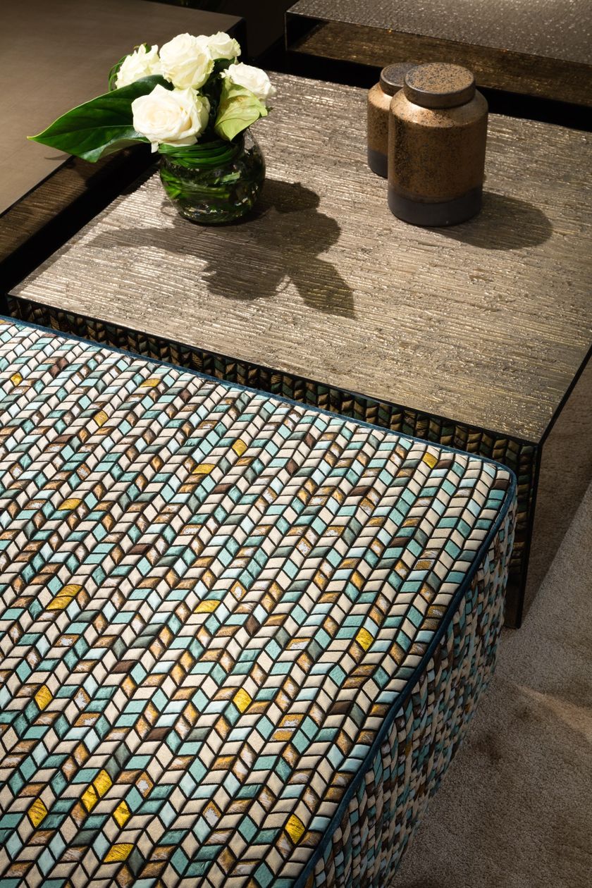 CUBE Square multi-layer wood pouf By Sicis