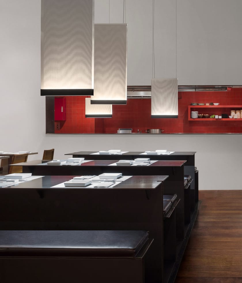 Fabric pendant lamp CURTAIN By Vibia design Arik Levy