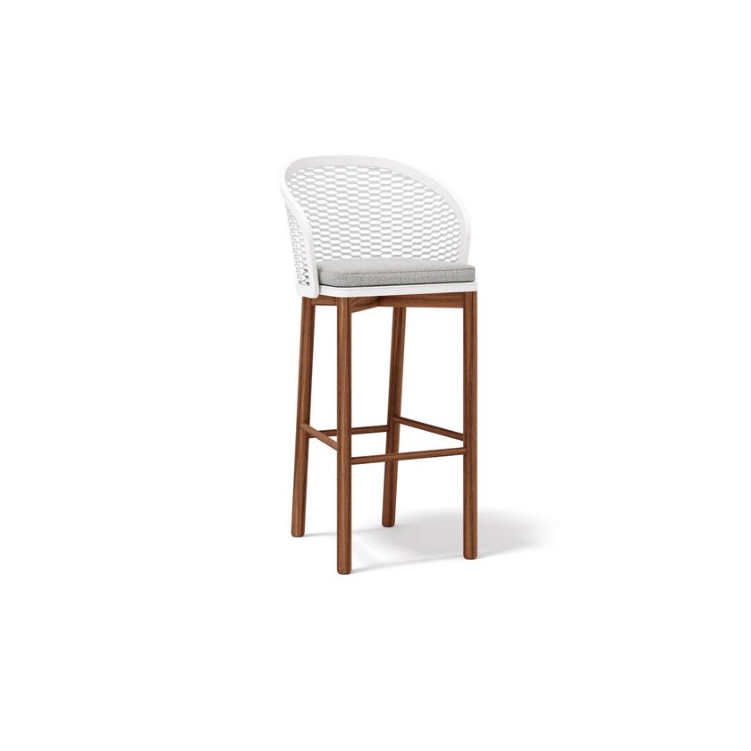 CYRANO High fabric and aluminium stool By Atmosphera