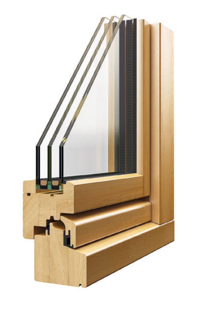 TERMIK 80 SLIM Laminated wood triple glazed window By Caiframe