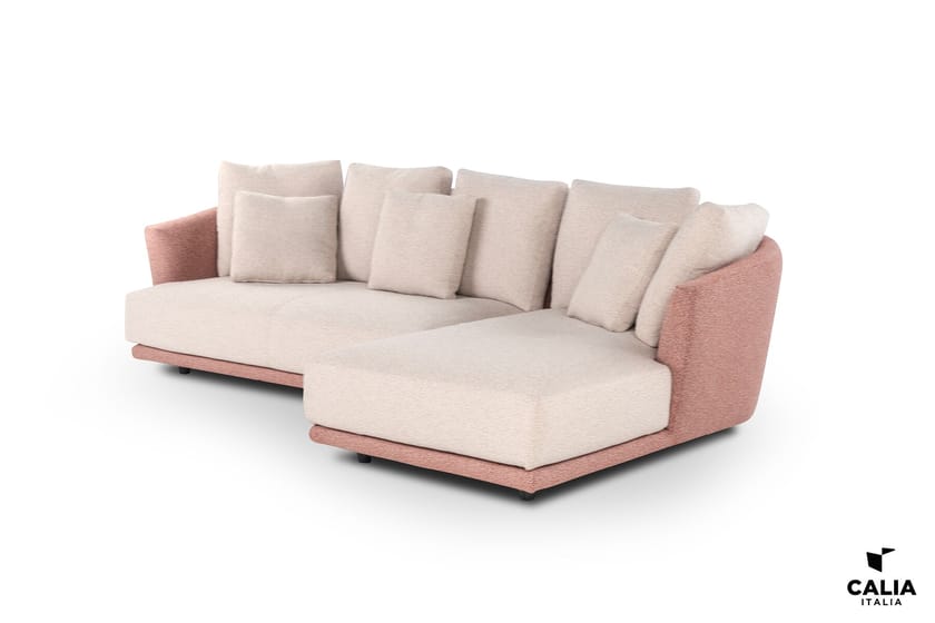 APLOMB Sofá de tela con chaise-longue By Calia Italia