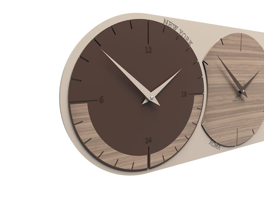 WORLD CLOCK 3 Wall-mounted MDF clock By CalleaDesign