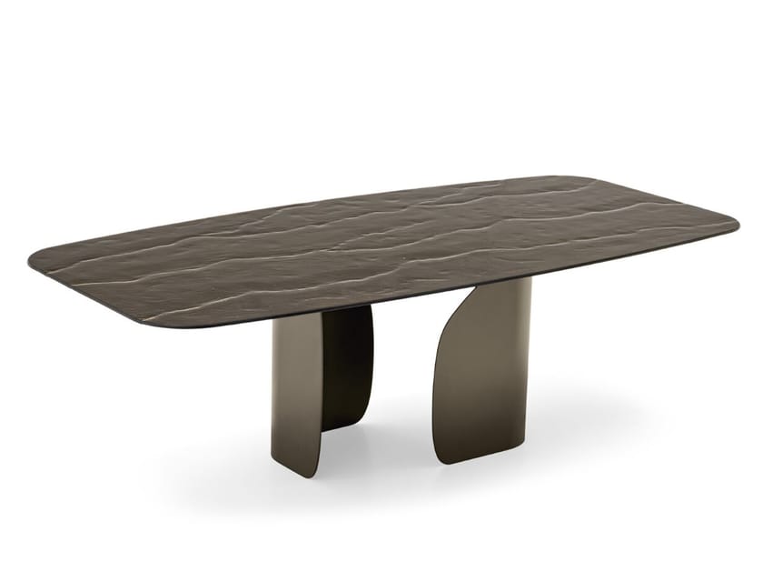 TWINS Tavolo a botte in acciaio e legno By Calligaris