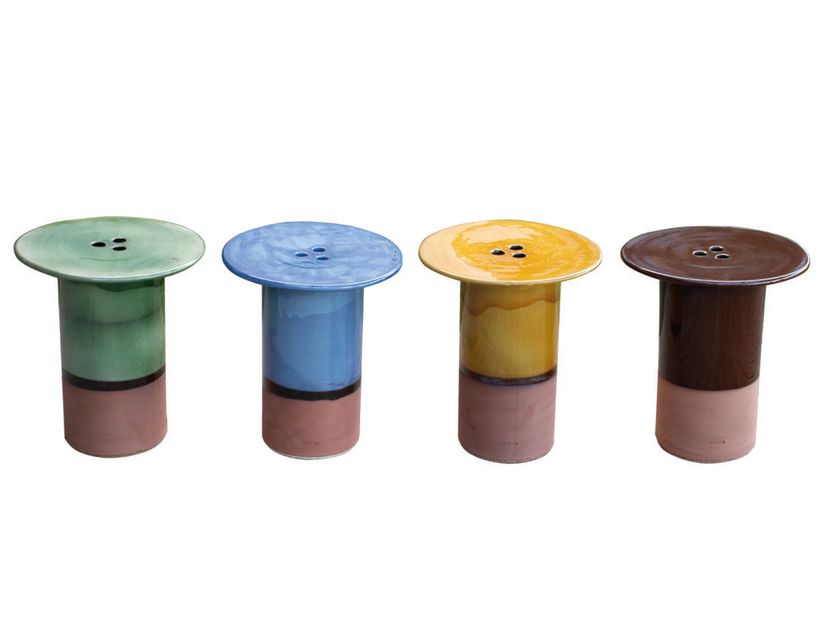 BOLET Low ceramic garden stool By Calma | design Andreu Carulla