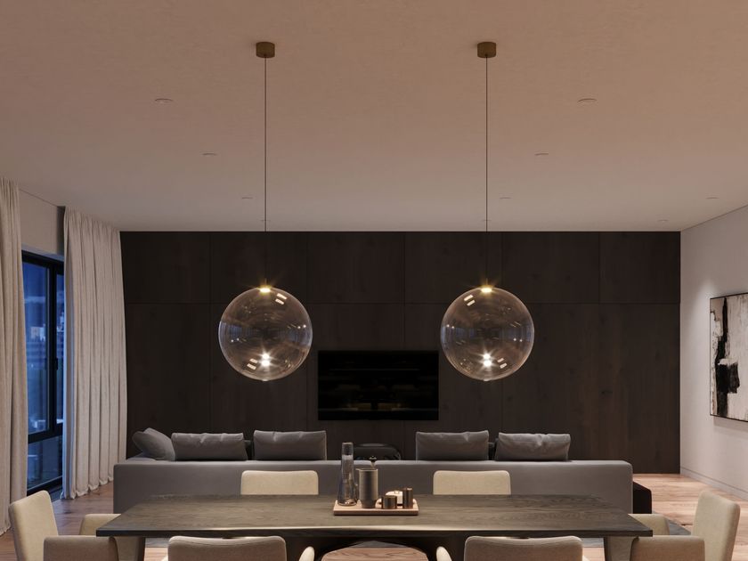 PIT OVERSIZE LED blown glass pendant lamp By Cangini & Tucci