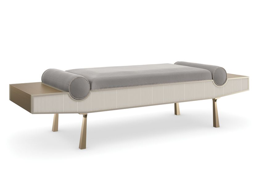 ROLL PLAY Upholstered fabric bench By Caracole