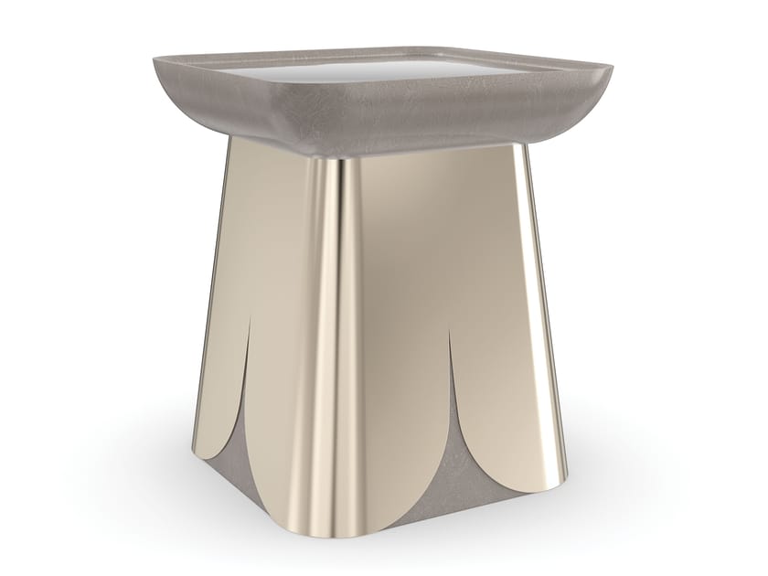 ZENITH Square mirrored glass high side table By Caracole