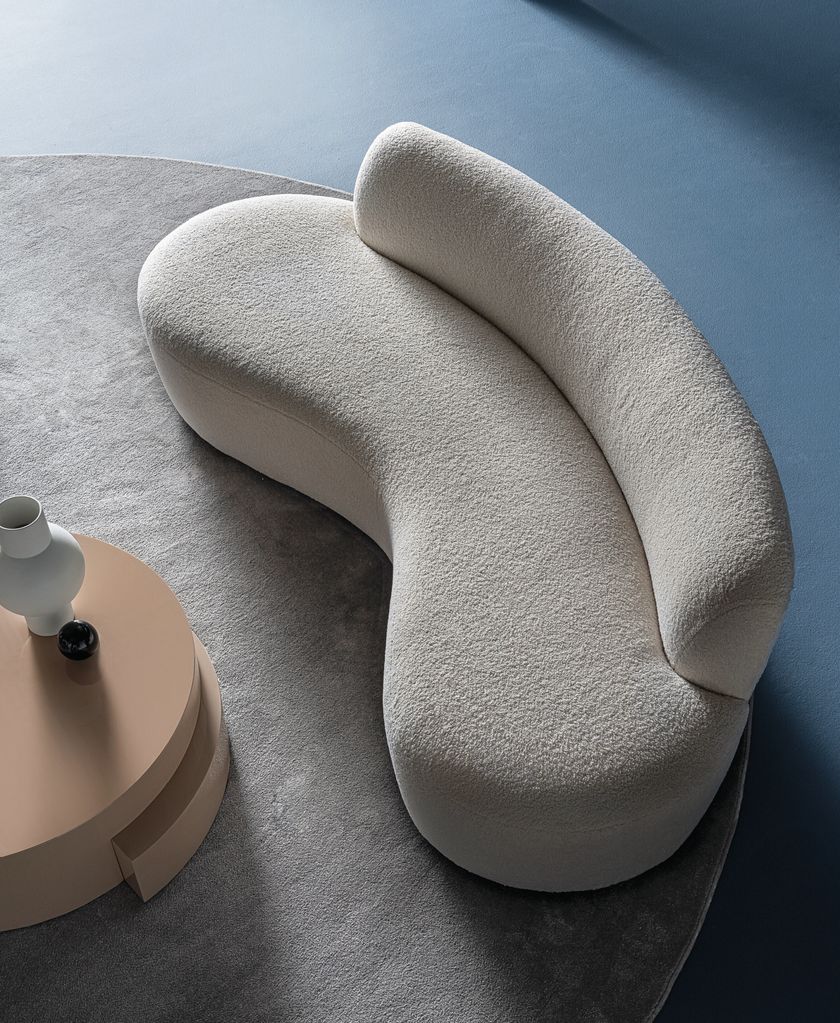 CURVY MONO Curved fabric sofa with removable cover By Casamilano ...