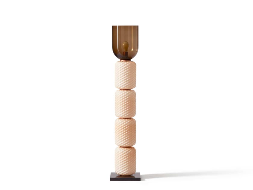 FICUPALA Blown glass floor lamp with marble base By Cassina