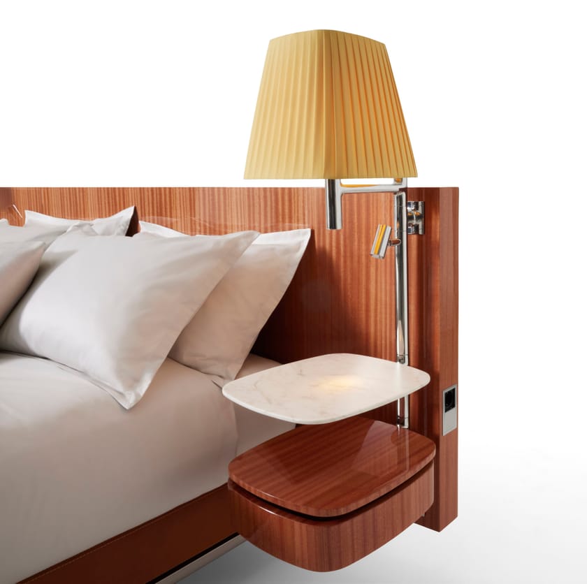 VOLAGE EX-S NIGHT WOOD Wooden bed with integrated nightstands By ...