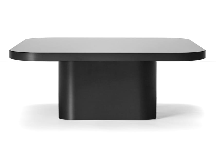 BOW COFFEE TABLE NO. 6 - BLACK Rectangular crystal and steel coffee ...