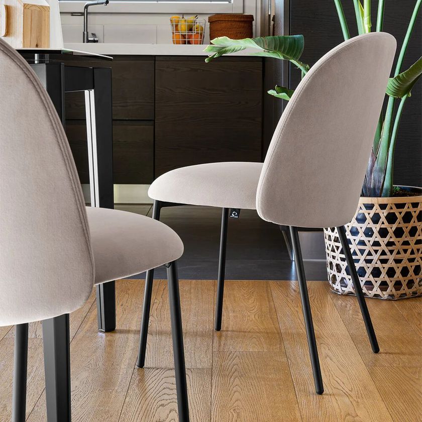 TUKA Upholstered fabric chair with metal legs By Connubia