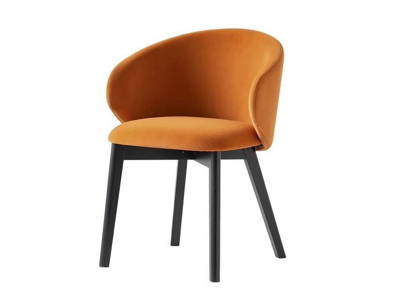 TUKA Upholstered chair with beech legs By Connubia