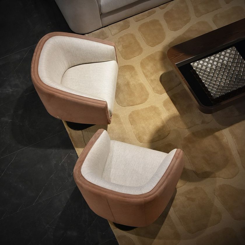DALLAS Upholstered Nabuk and fabric easy chair By Formitalia