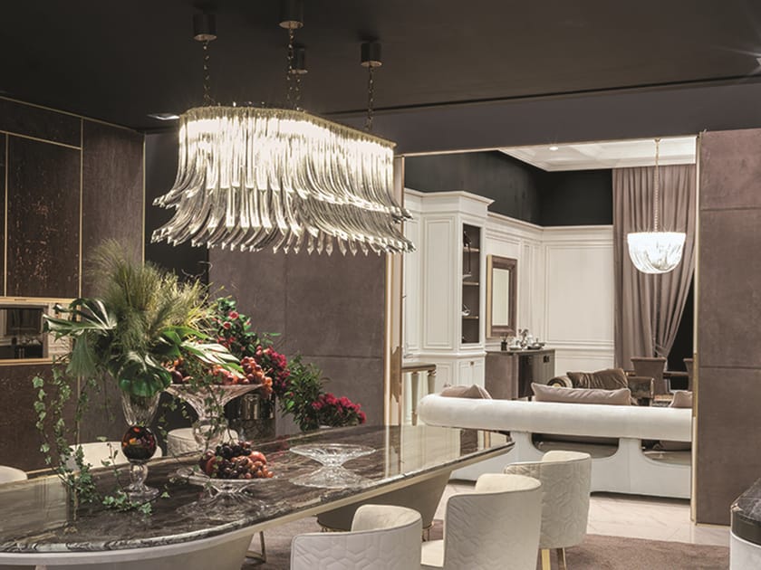 Crystal pendant lamp DALMA By Longhi design Giuseppe Iasparra