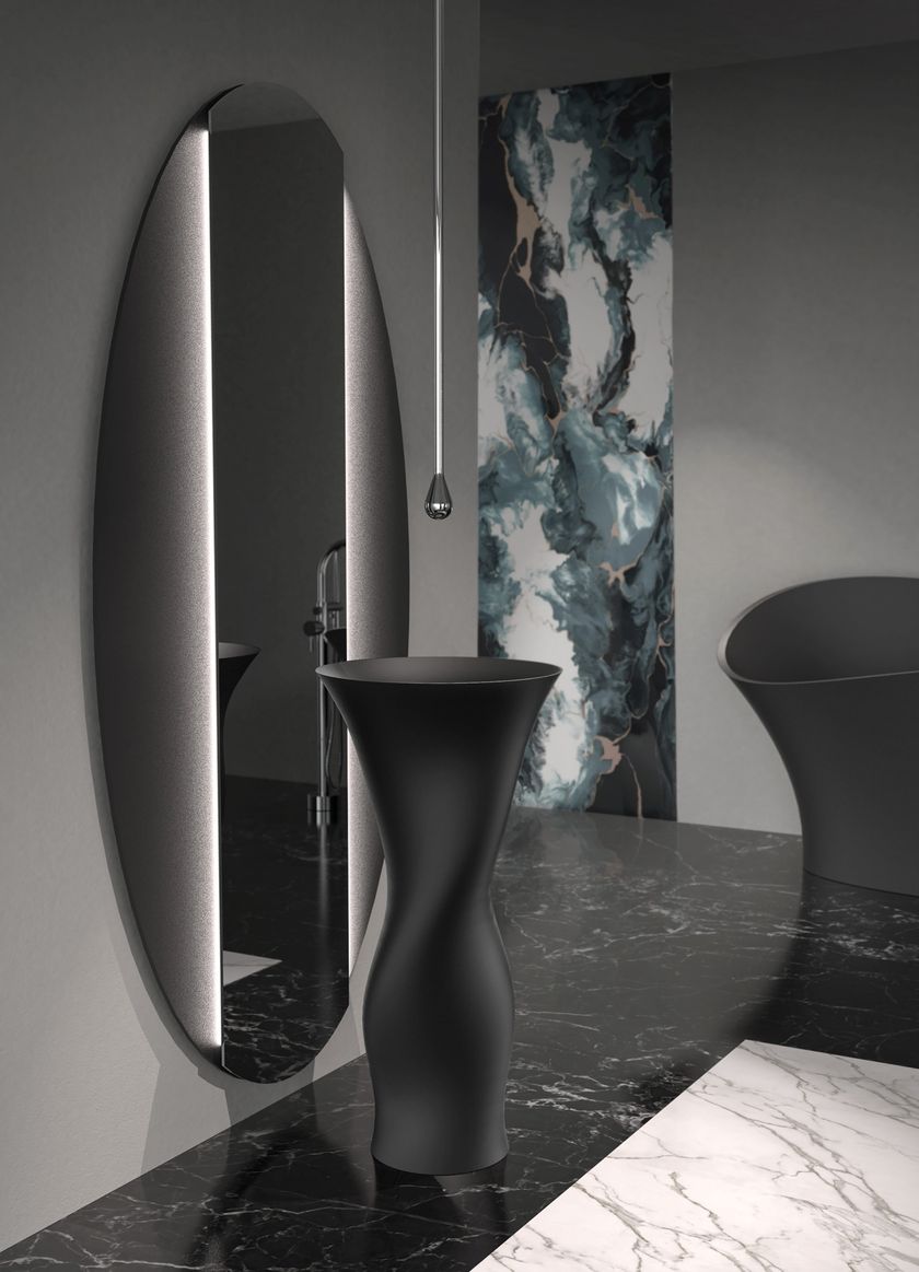 Lavabo freestanding rotondo in Vetro Freddo® DAME - Glass Design ...
