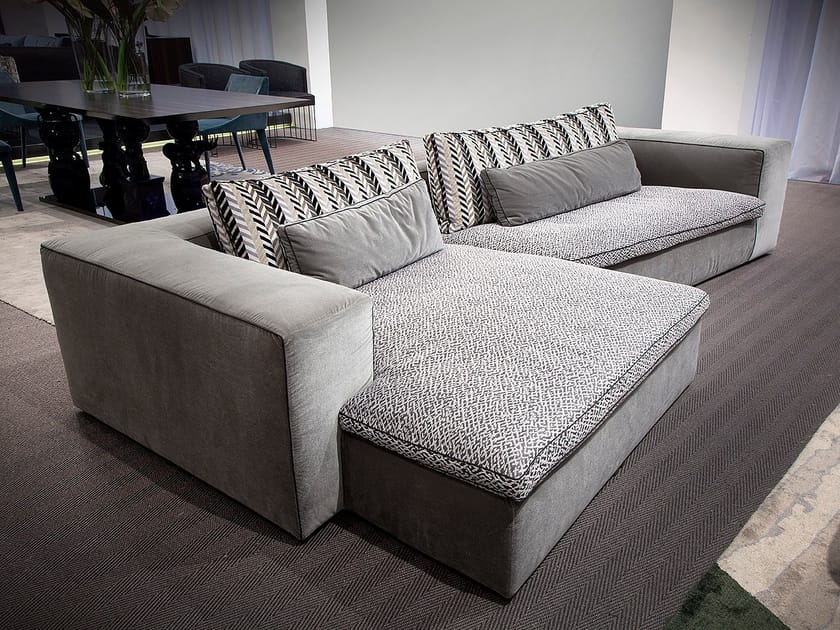 Sectional fabric sofa with chaise longue DAVID By ERBA ITALIA design ...