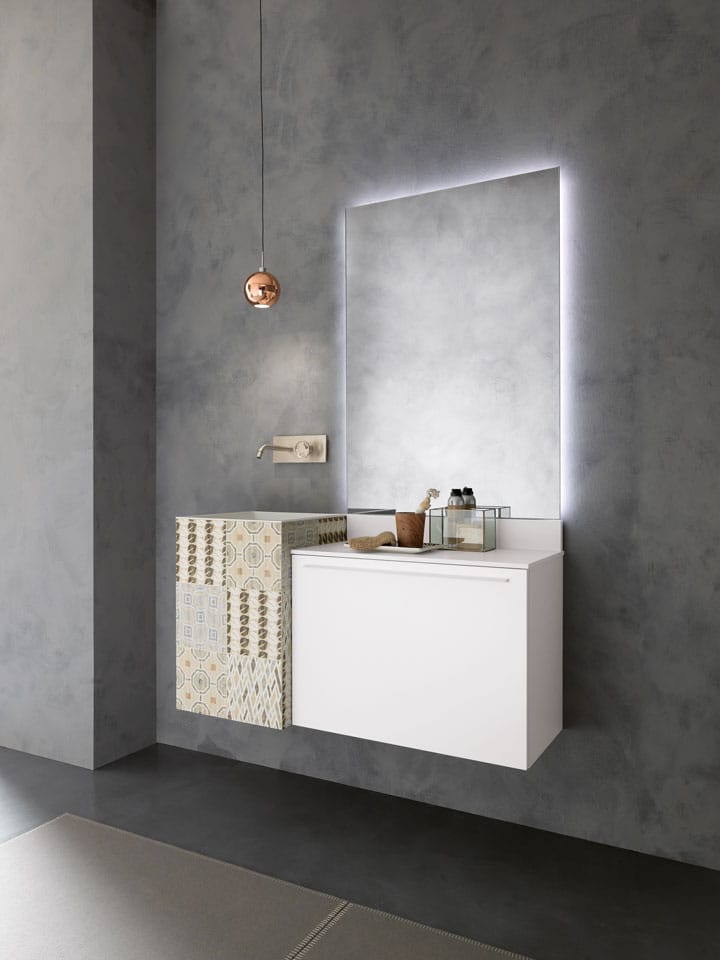 Mobile lavabo singolo in legno con specchio DECÒ 01 Collezione Decò By ...