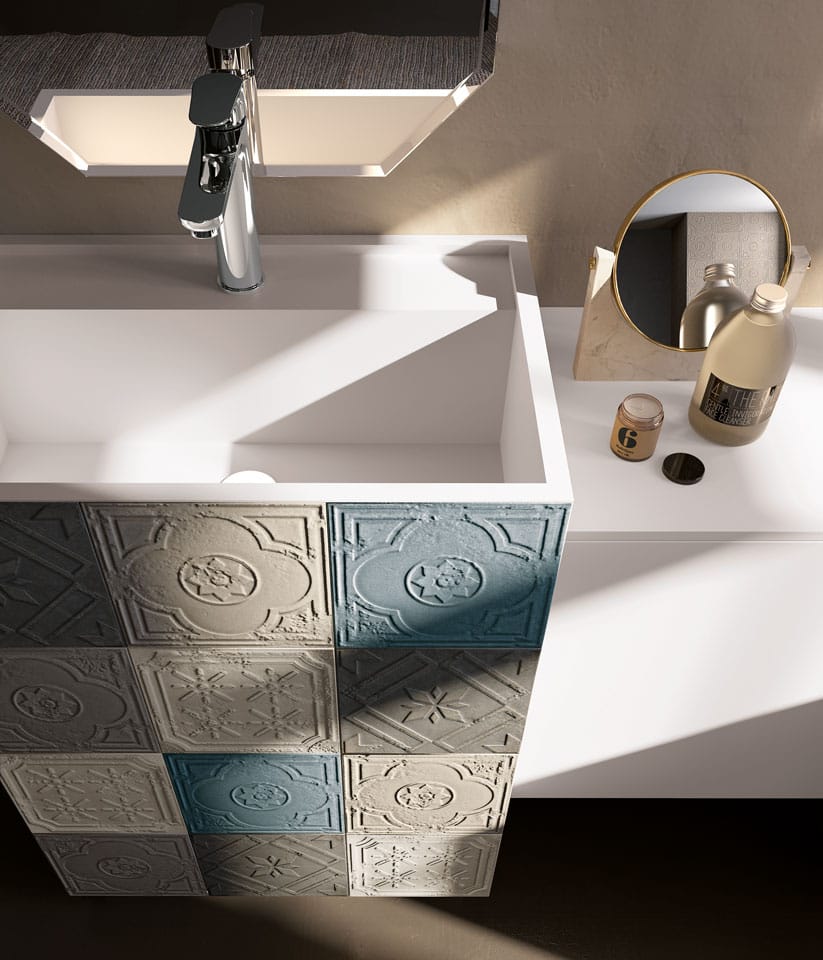 Mobile lavabo da terra in legno con specchio DECÒ 03 Collezione Decò By ...