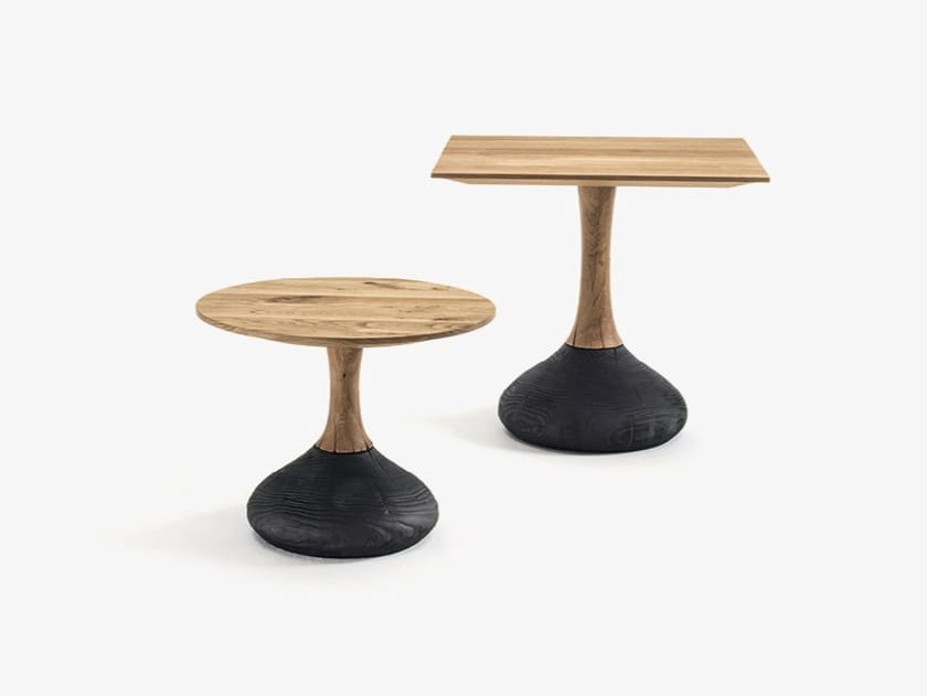 DECANT Round high side table in oak and cedar solid wood By Riva 1920 ...