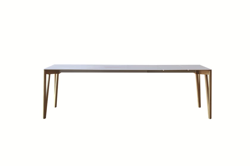 Extending rectangular aluminium dining table DECAPO By Miniforms