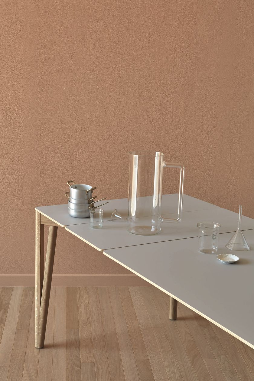 Extending rectangular aluminium dining table DECAPO By Miniforms
