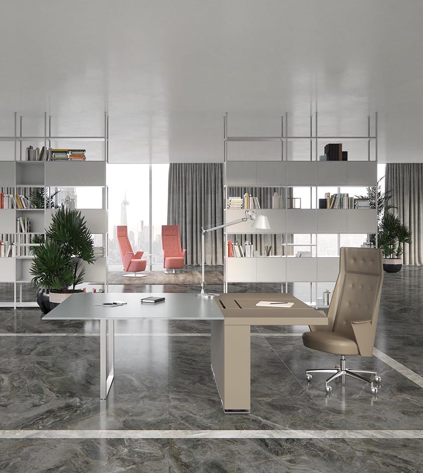 DECK Glass executive desk with cable management By ESTEL GROUP | design ...