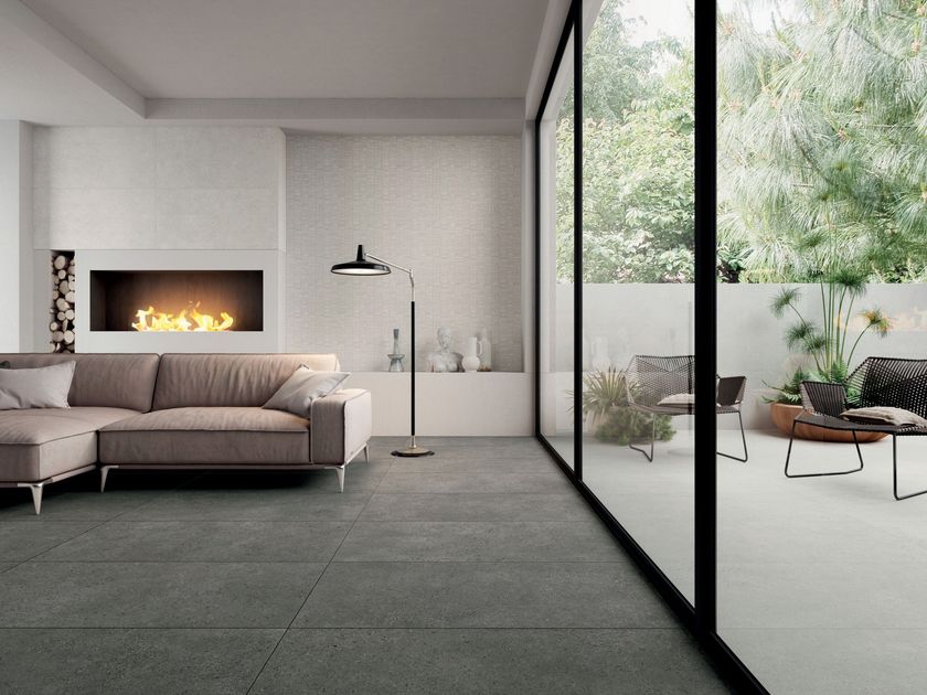 Indoor/outdoor porcelain stoneware wall/floor tiles with stone effect ...