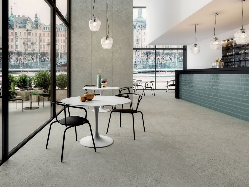 Indoor/outdoor porcelain stoneware wall/floor tiles with stone effect ...