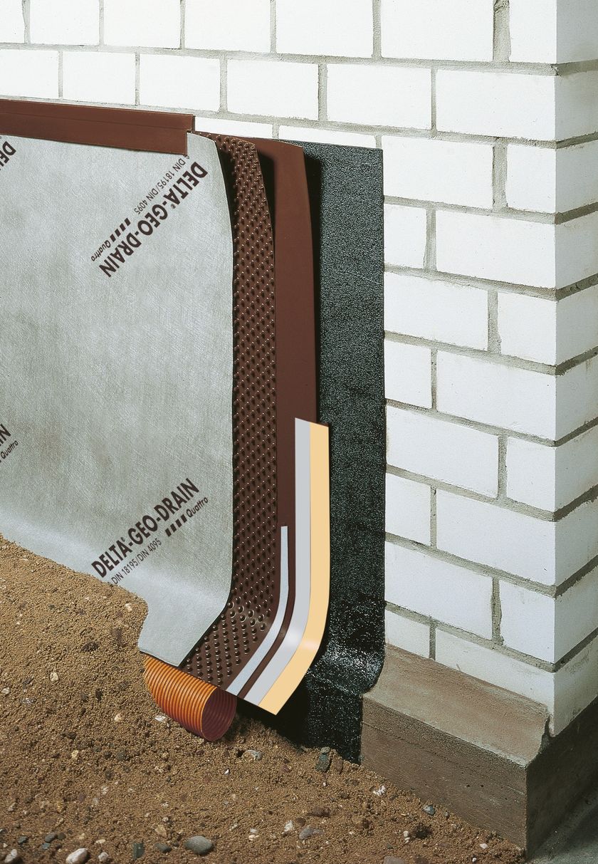 Honeycombed and textured membrane DELTA® - GEO DRAIN QUATTRO By DÖRKEN ...