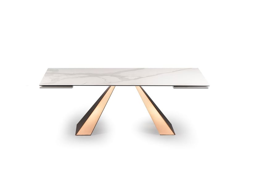 Extending ceramic table DELTA KERAMIK By NAOS