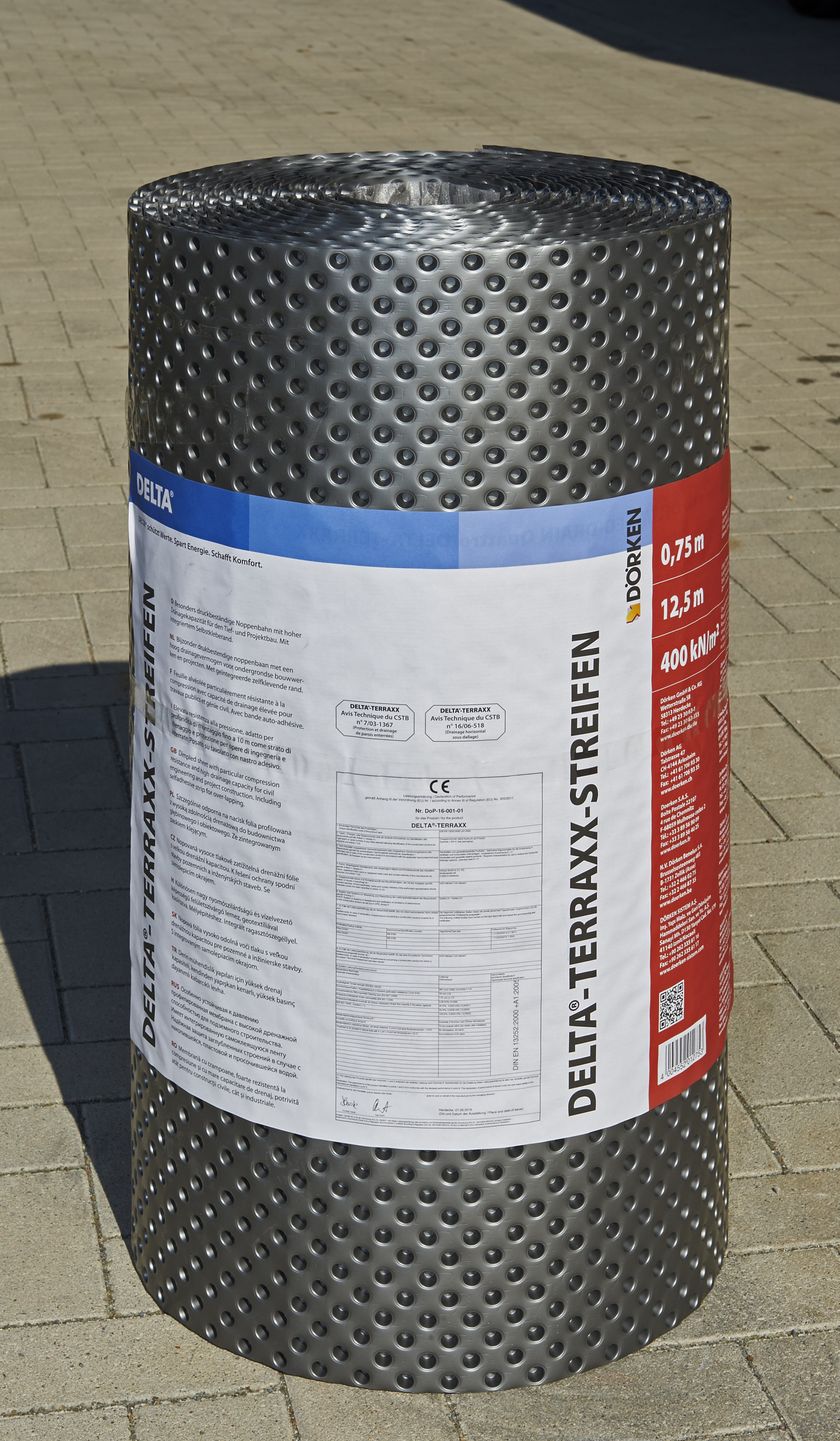 DELTA® - TERRAXX Earth retaining wall drainange and protection system ...