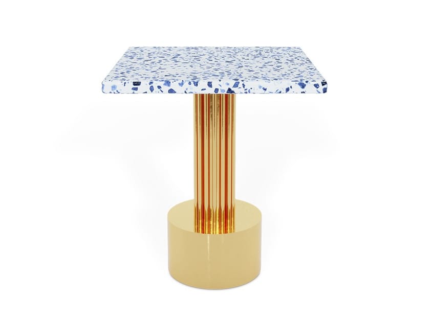 Square terrazzo table DENNING By Essential Home design Masquespacio