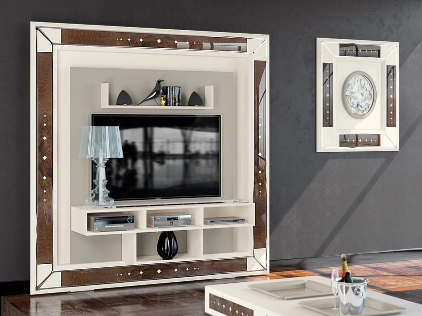 TV wall system with integrated lighting DESIRE THE FRAME By Vismara Design