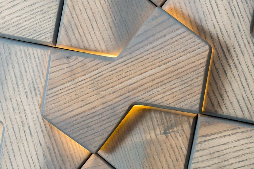 Modular wooden 3D Wall Cladding DETROIT By NEXT LEVEL DESIGN STUDIO