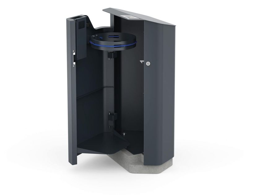 Plate litter bin with lid DIAMOND By Metalco design Mattia Li Pomi