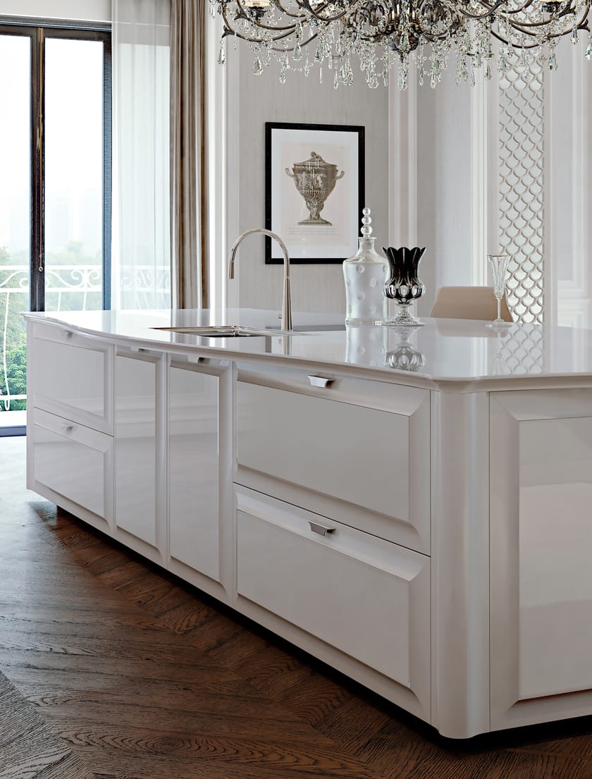 Lacquered wooden fitted kitchen DIAMOND By SCIC design Leo Dainelli ...