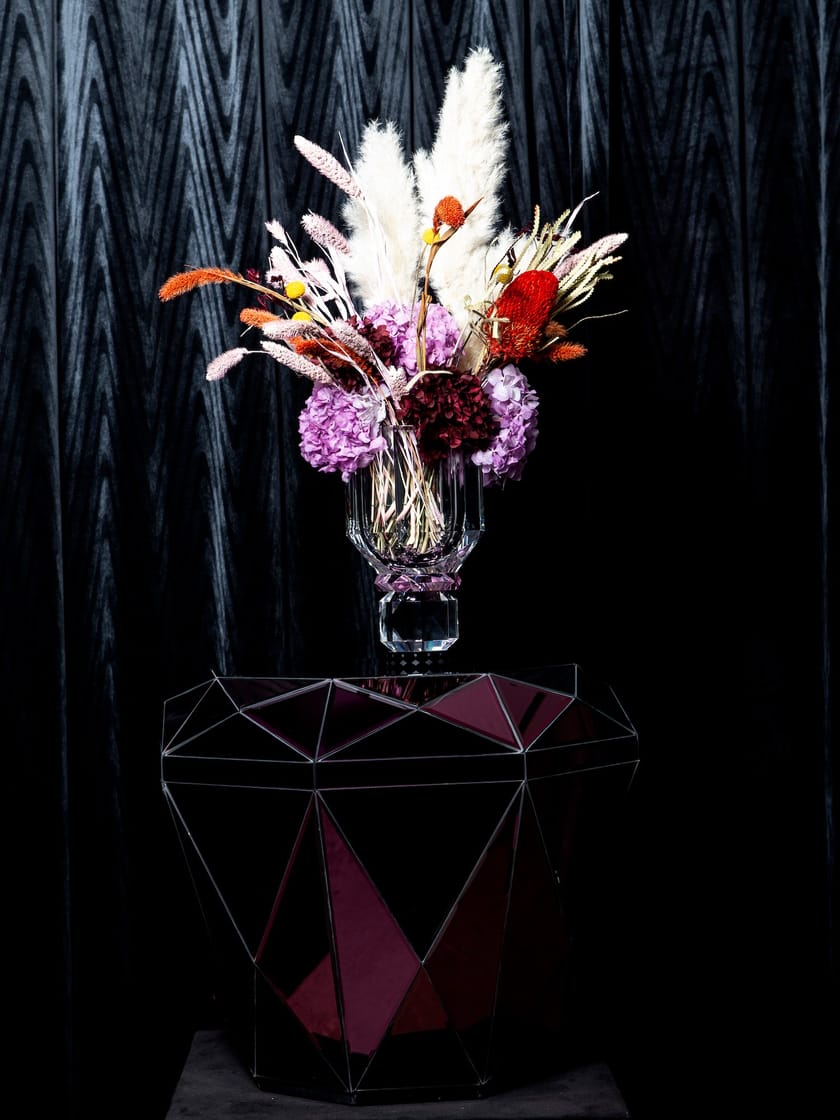 Square mirrored glass coffee table for living room DIAMOND TABLE By ...